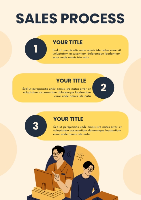 Creative Illustrative Vertical Sales Process Template | PosterMyWall