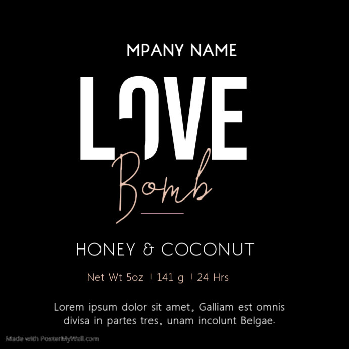 creative love bomb label printable template | PosterMyWall