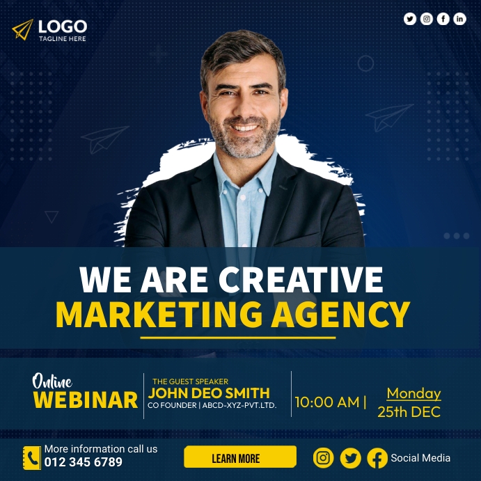 Creative Marketing Agency Ads Template | PosterMyWall