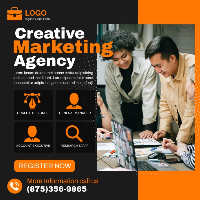Creative Marketing Agency Ads Template | PosterMyWall