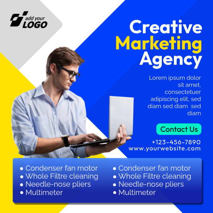 Creative Marketing Agency Advertisement Template | PosterMyWall