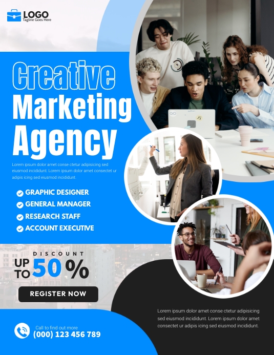 Creative Marketing Agency Template | PosterMyWall