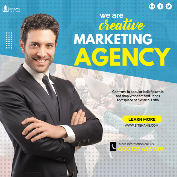 Creative Marketing Agency Template | PosterMyWall