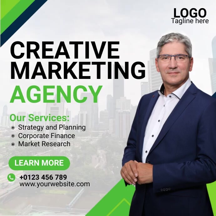 Creative Marketing Agency Template | PosterMyWall