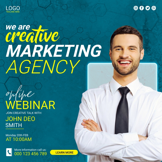 Creative Marketing Agency Template | PosterMyWall