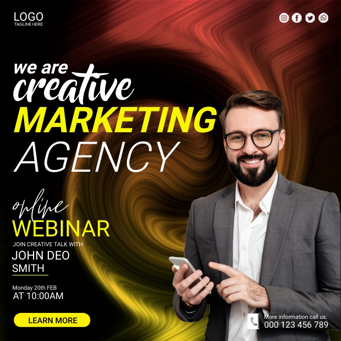 Creative Marketing Agency Template | PosterMyWall