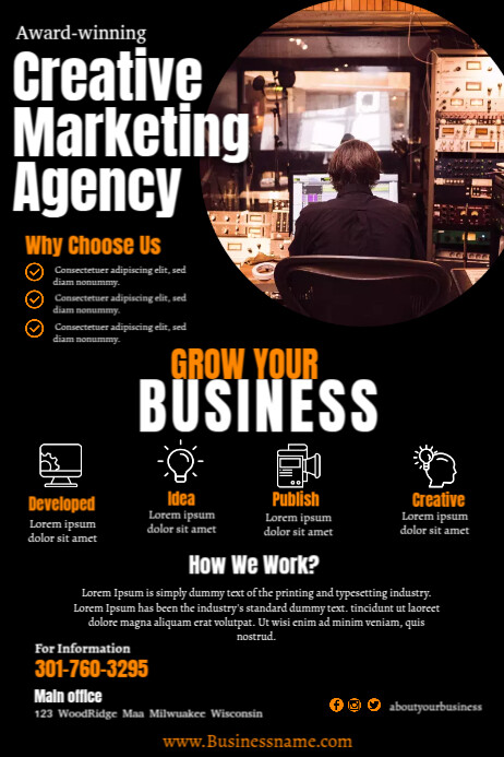 Creative Marketing Agency Template | PosterMyWall