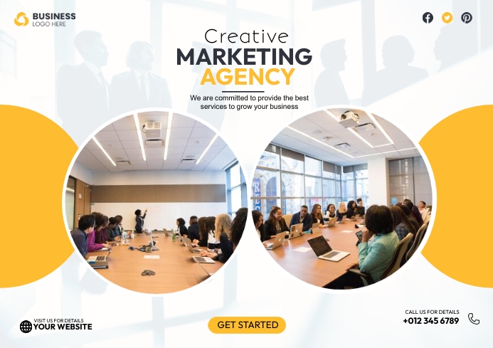 Creative Marketing Agency Landscape Template | PosterMyWall