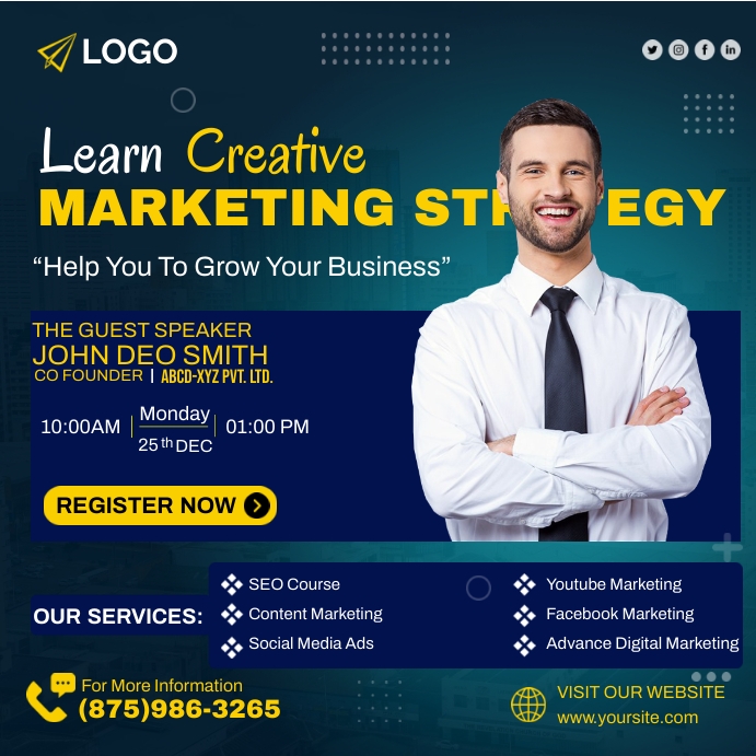 Creative Marketing Strategy Template | PosterMyWall