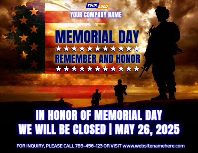 Modèle Creative Memorial Day Closed Announcement Sign | PosterMyWall