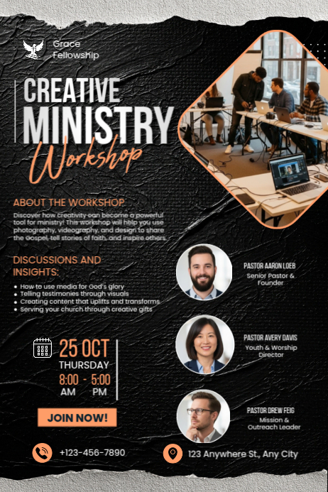 Creative Ministry Workshop Poster Template | PosterMyWall