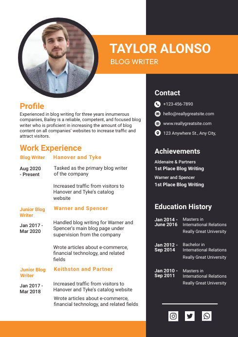 Creative Resume Template | PosterMyWall