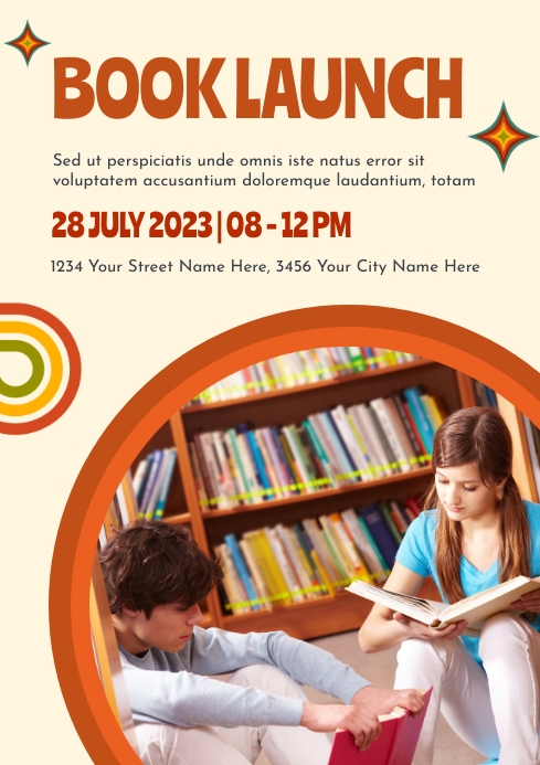 Creative Retro Book Launch Event Flyer Template | PosterMyWall