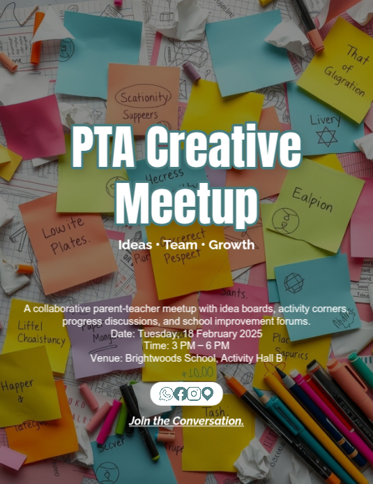 Creative School PTA Meeting Flyer Template | PosterMyWall
