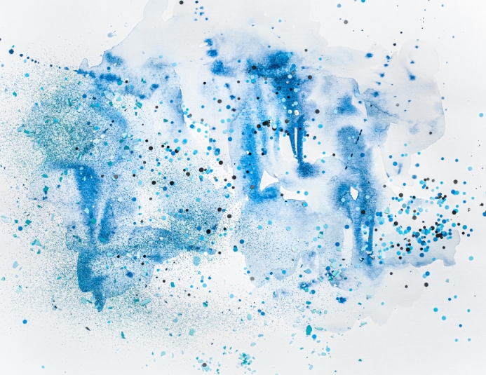 Creative stylish water colour blue with sequi Template | PosterMyWall