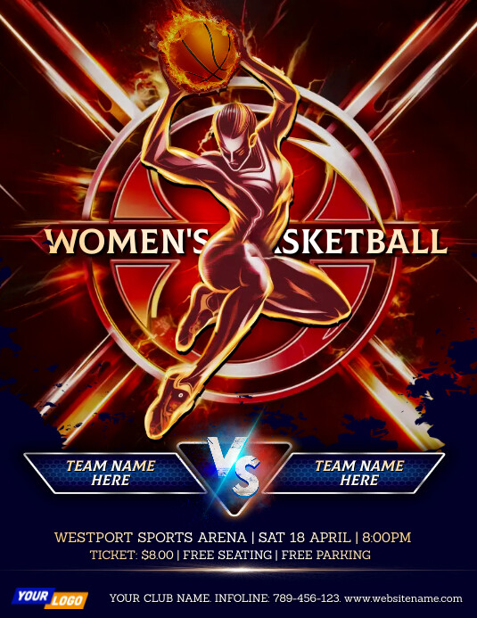 Copy of Creative Women's Basketball Ad Flyer | PosterMyWall