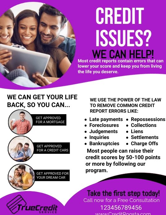credit repair flyer, Template | PosterMyWall