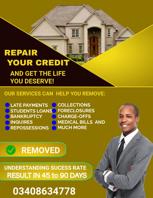Copy of credit repair flyer, professional tax flyers, | PosterMyWall