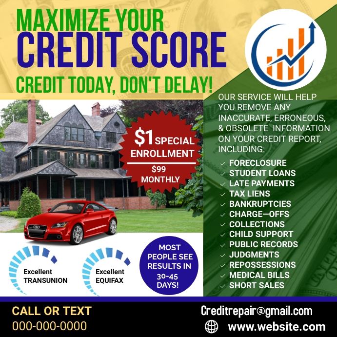 credit repair flyer Template | PosterMyWall