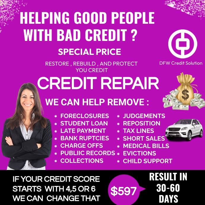 Credit repair flyer Template | PosterMyWall