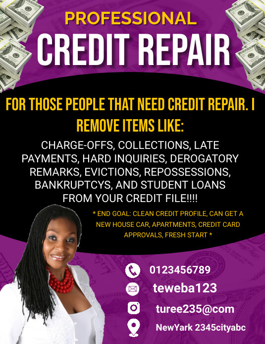 credit repair flyer template Modelo | PosterMyWall