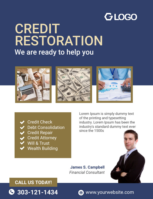 Plantilla de Credit Restoration Flyer Template | PosterMyWall