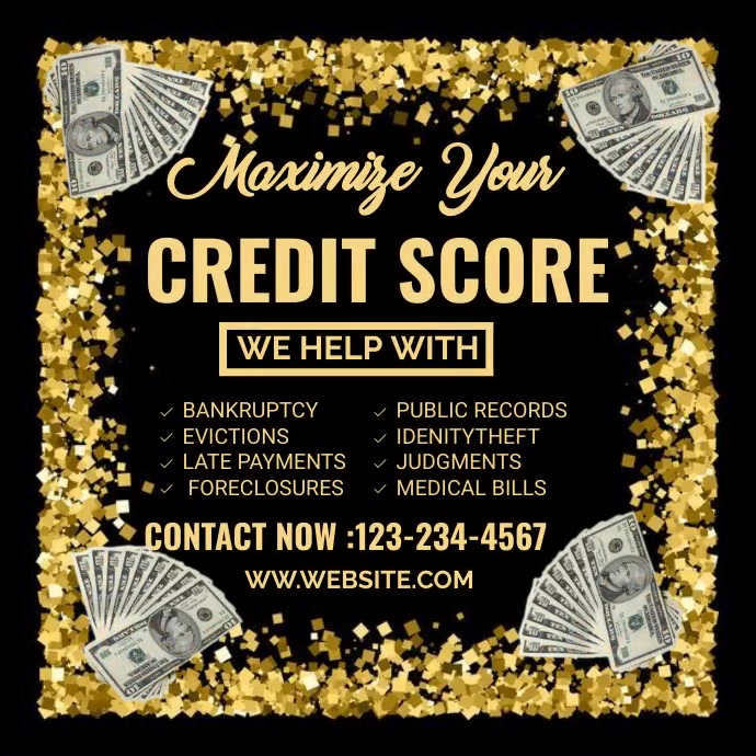 credit score animated flyer Pro Credit Rep Template | PosterMyWall