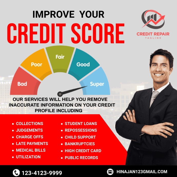 credit score flyer Template | PosterMyWall