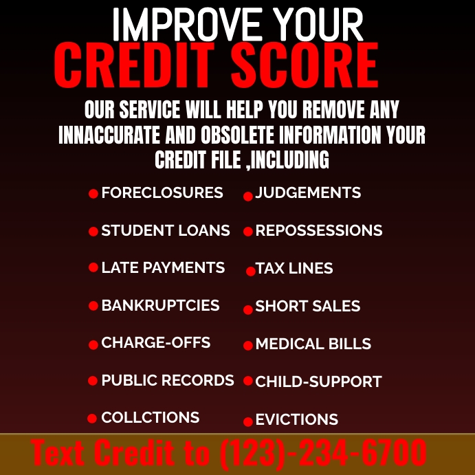 credit score improvement flyer Pro Credit Rep Template | PosterMyWall