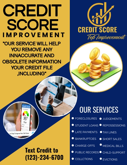 credit score improvement flyer Pro Credit Rep Template | PosterMyWall
