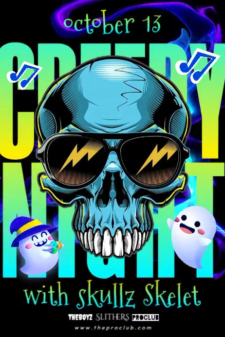 Creepy Night Music Party Template | PosterMyWall