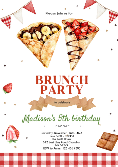 Crepe Party Invitation Template | PosterMyWall