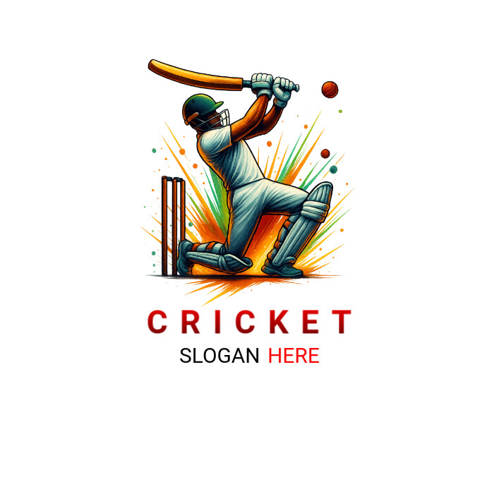 Cricket Action Poster: Dynamic Sports Artwork for Fans Template ...