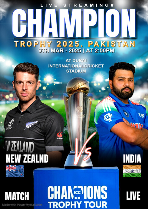 Copy of CRICKET CHAMPION TROPHY | PosterMyWall
