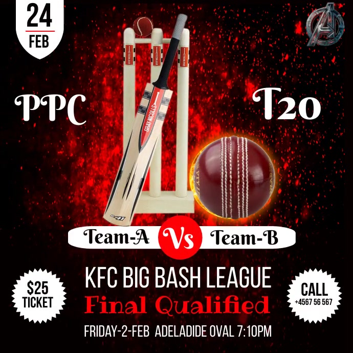 Cricket Template | PosterMyWall