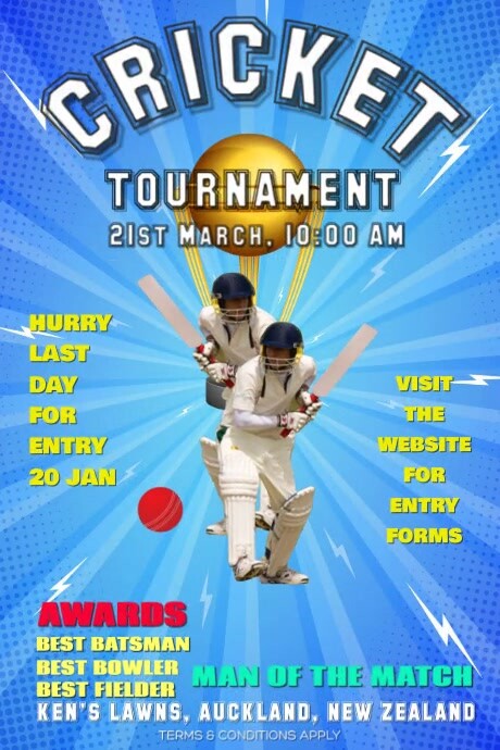 Cricket Flyer Poster for tournaments Template | PosterMyWall