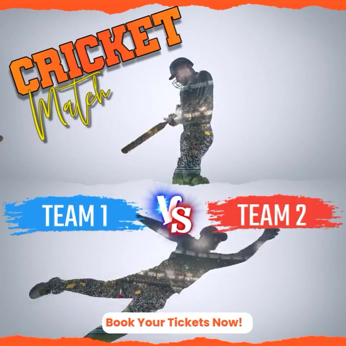 Cricket Match Flyer Template with Team Faceoff Design and Dynamic ...