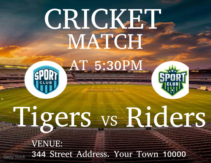 Cricket match design template flyer | PosterMyWall