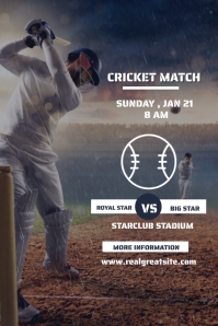 Red & White Cricket Tournament Poster Template | PosterMyWall