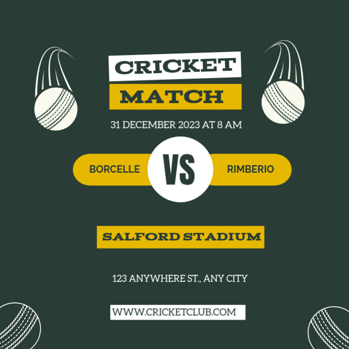 Cricket match template | PosterMyWall