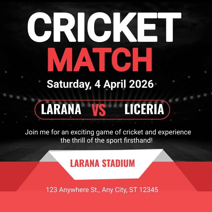 Copy of Cricket match template | PosterMyWall