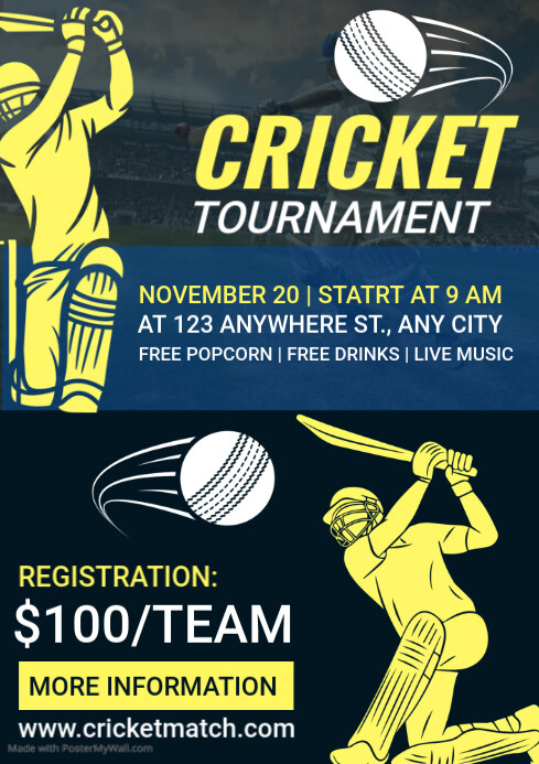 Cricket match template | PosterMyWall