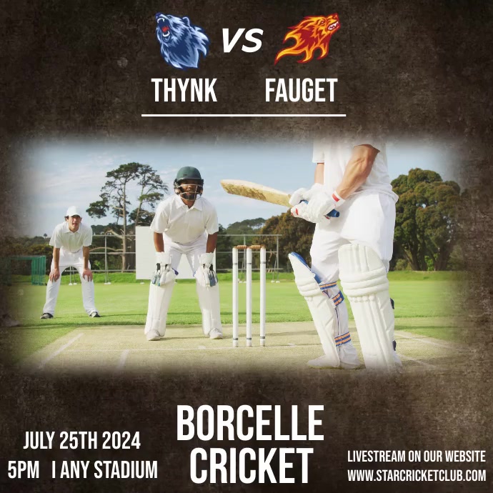 Cricket match template | PosterMyWall
