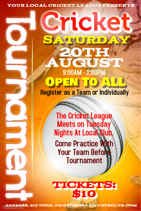 Copy of Cricket Poster Template | PosterMyWall