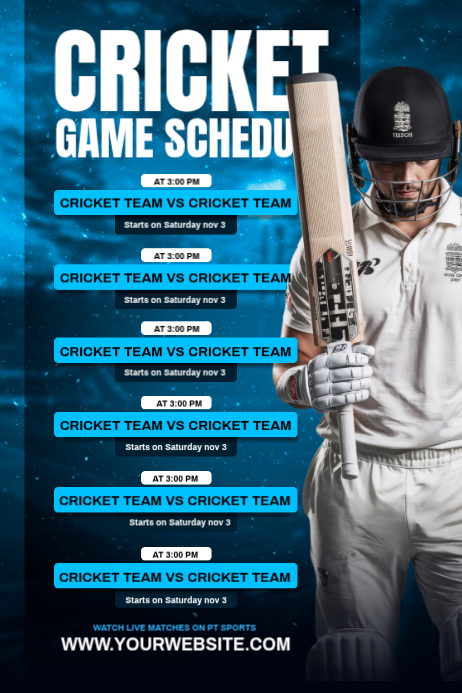 Cricket schedule Template | PosterMyWall
