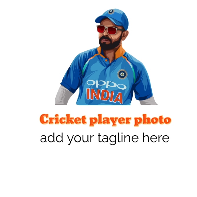 Copy of Cricket team player photo | PosterMyWall
