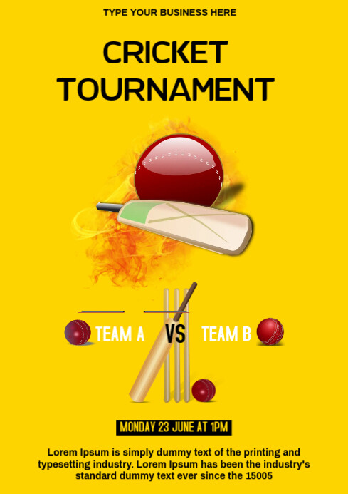 Cricket Tournament Template | PosterMyWall