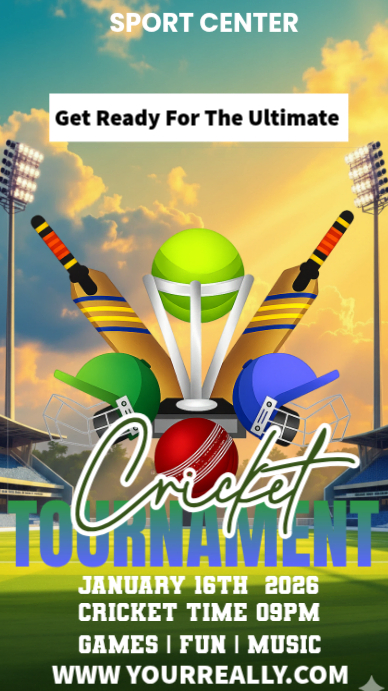 Cricket Tournament Template | PosterMyWall