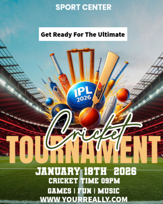 Cricket Tournament Template | PosterMyWall