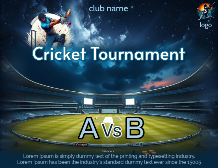 Cricket Tournament flyer Template | PosterMyWall